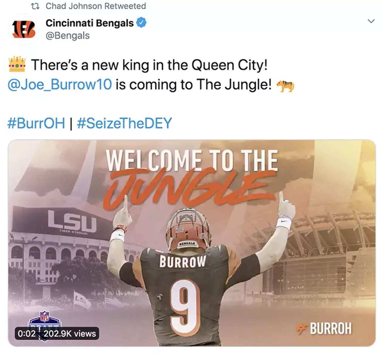Twitter Loses Its Shit Over Cincinnati Bengals Draft Pick Joe Burrow